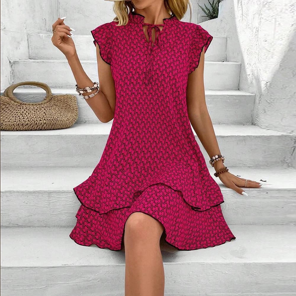 Anette - Elegante Minivestido Con Volantes – Rojas-Santiago